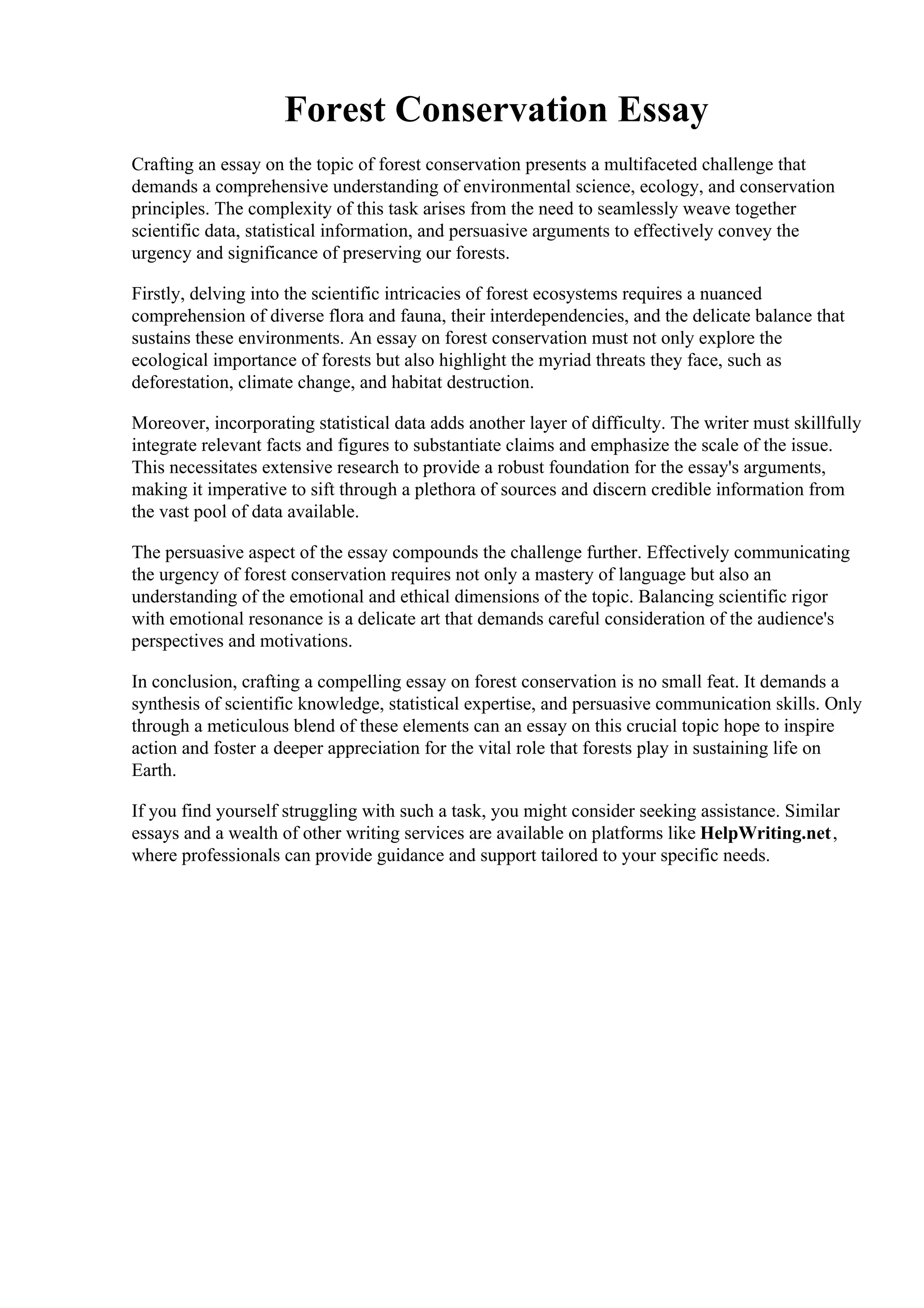 Forest Conservation Essay. Importance of forest conservation essay 10 ...