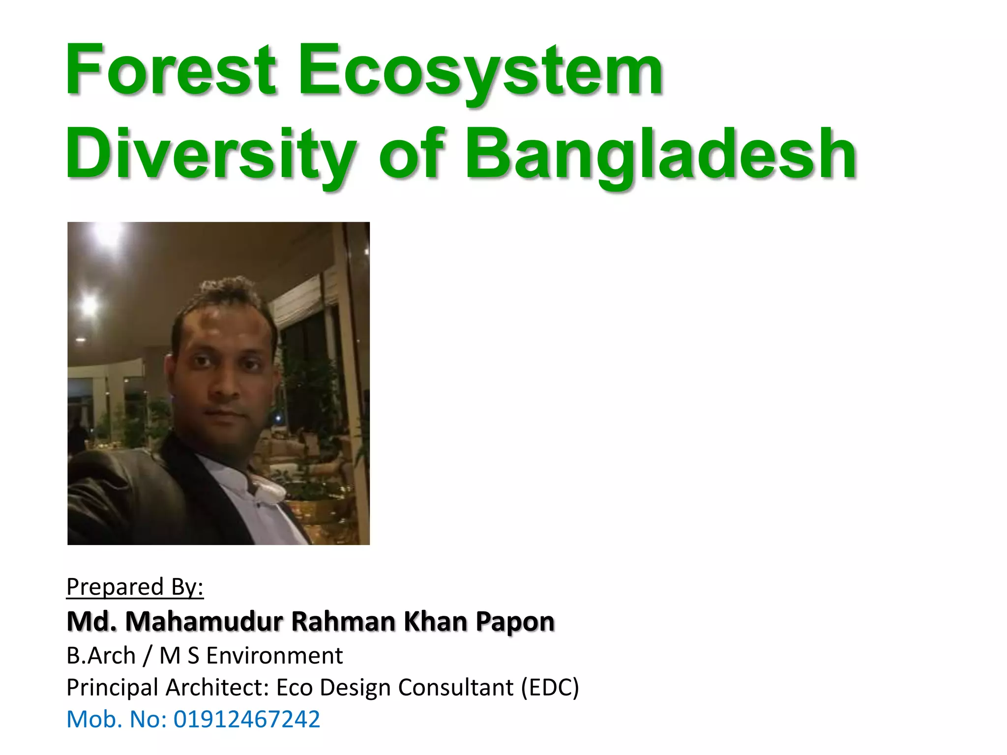 Forest Ecosystem Diversity of Bangladesh | PPTX