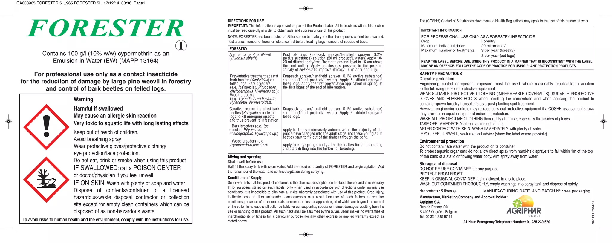 Forester label | PDF | First Aid | Injuries