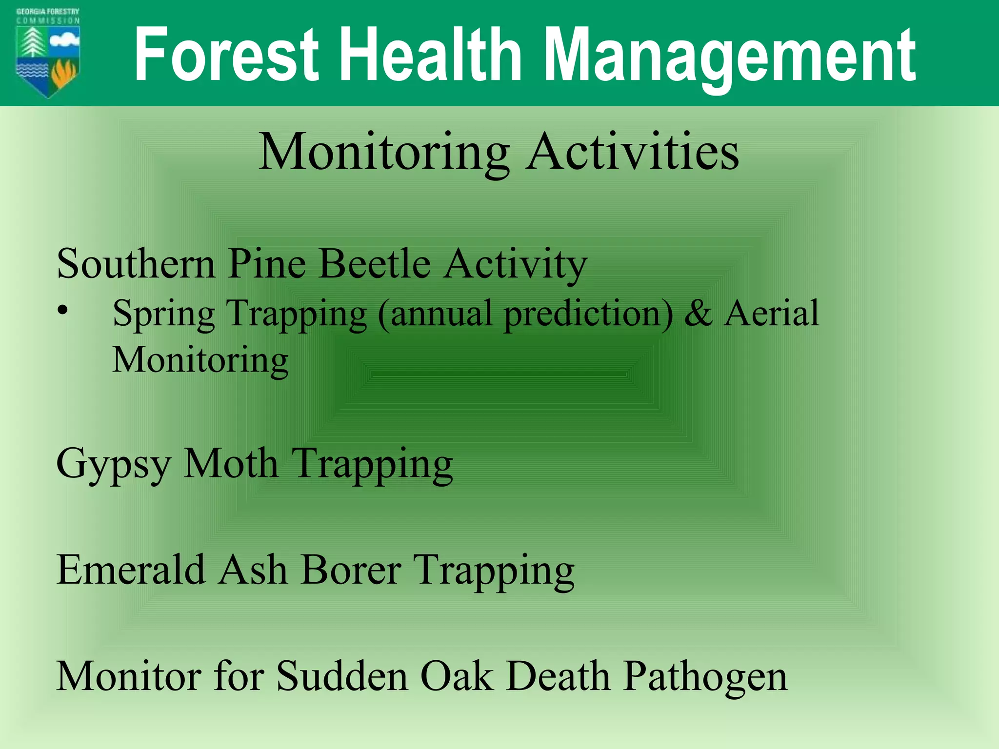 Forest Health, Forest Action Plan | PPT