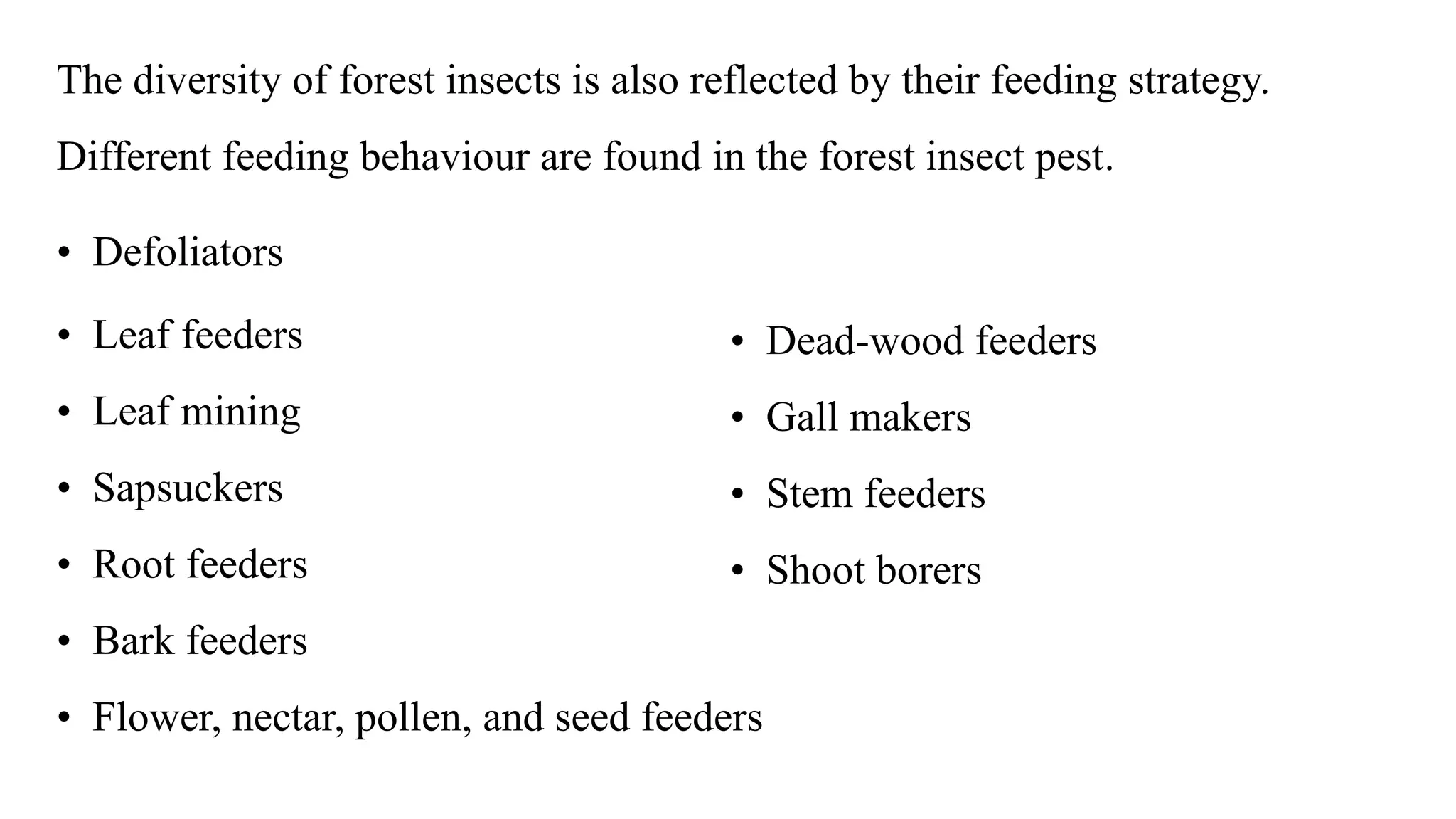 Feeding Behaviors of Forest Insect Pest | PPTX