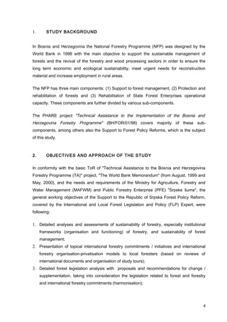 Forest legislation, institutional development and forest policy study of the Republic of Srpska ...