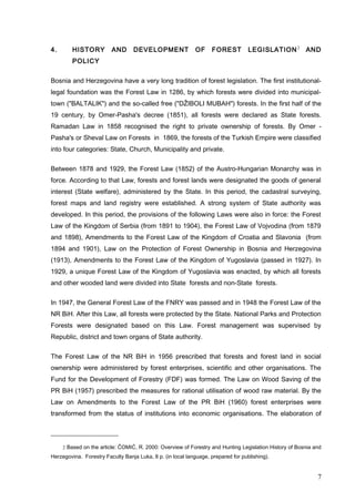 Forest legislation, institutional development and forest policy study ...