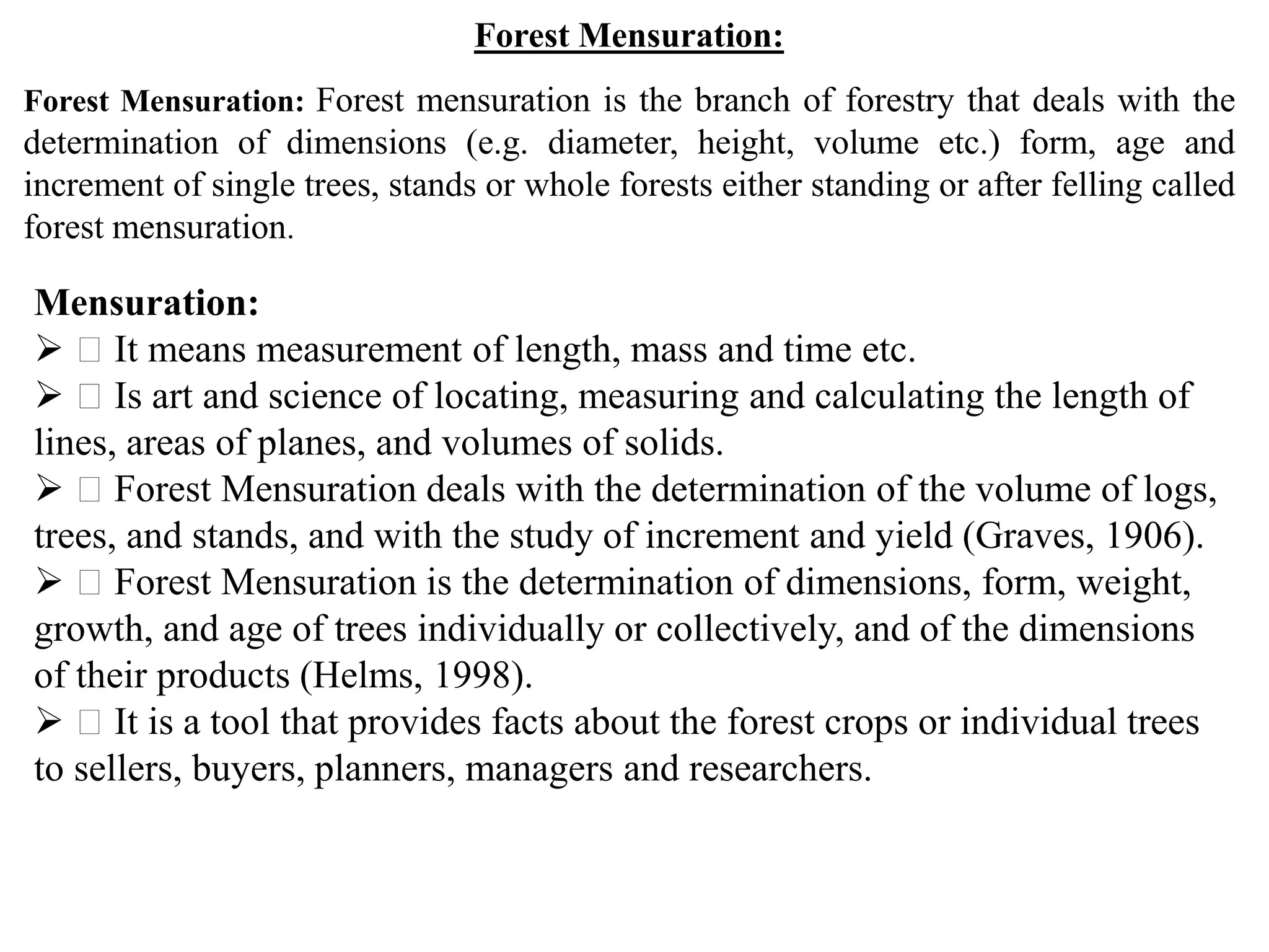 Forest mensuration | PPTX