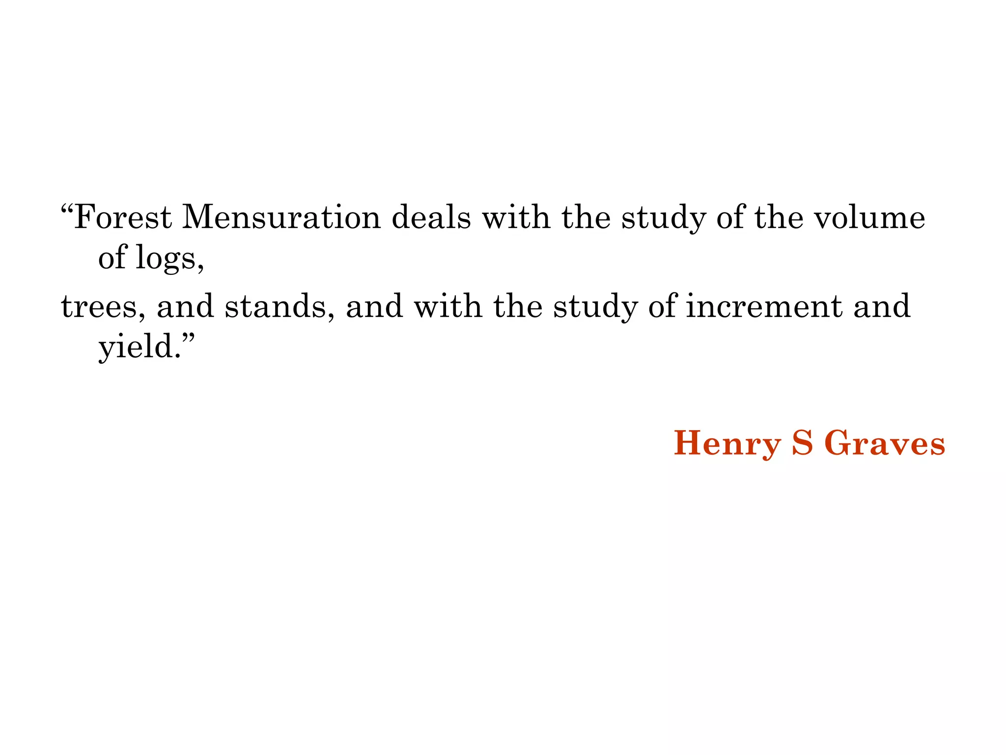 Forest mensuration slide 1 | PDF