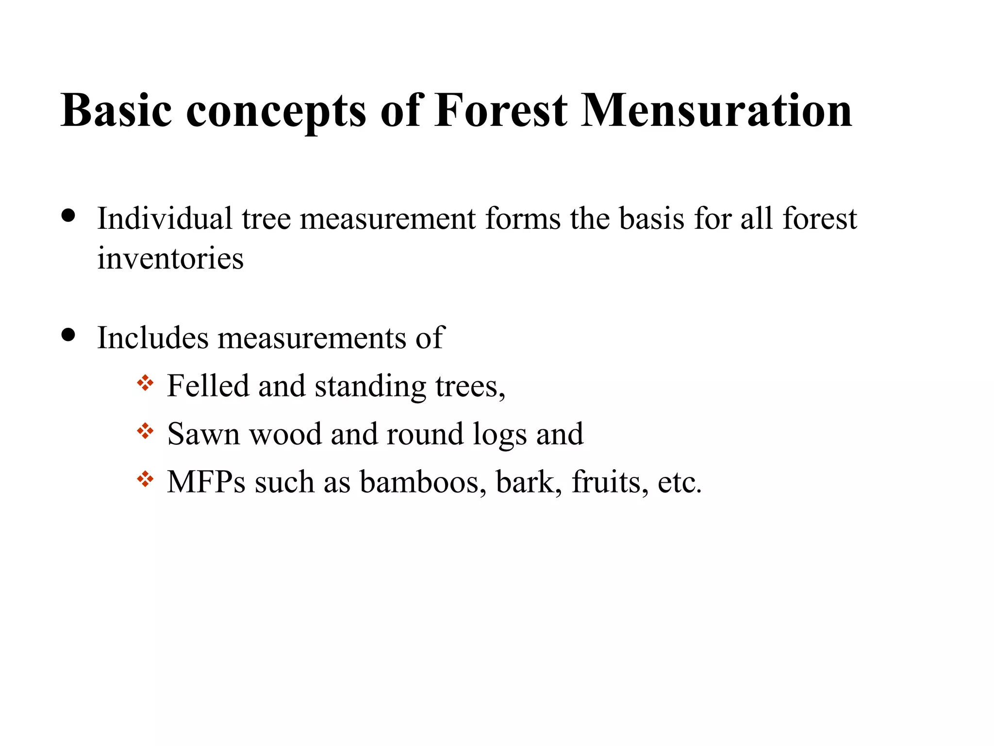 Forest mensuration slide 1 | PDF