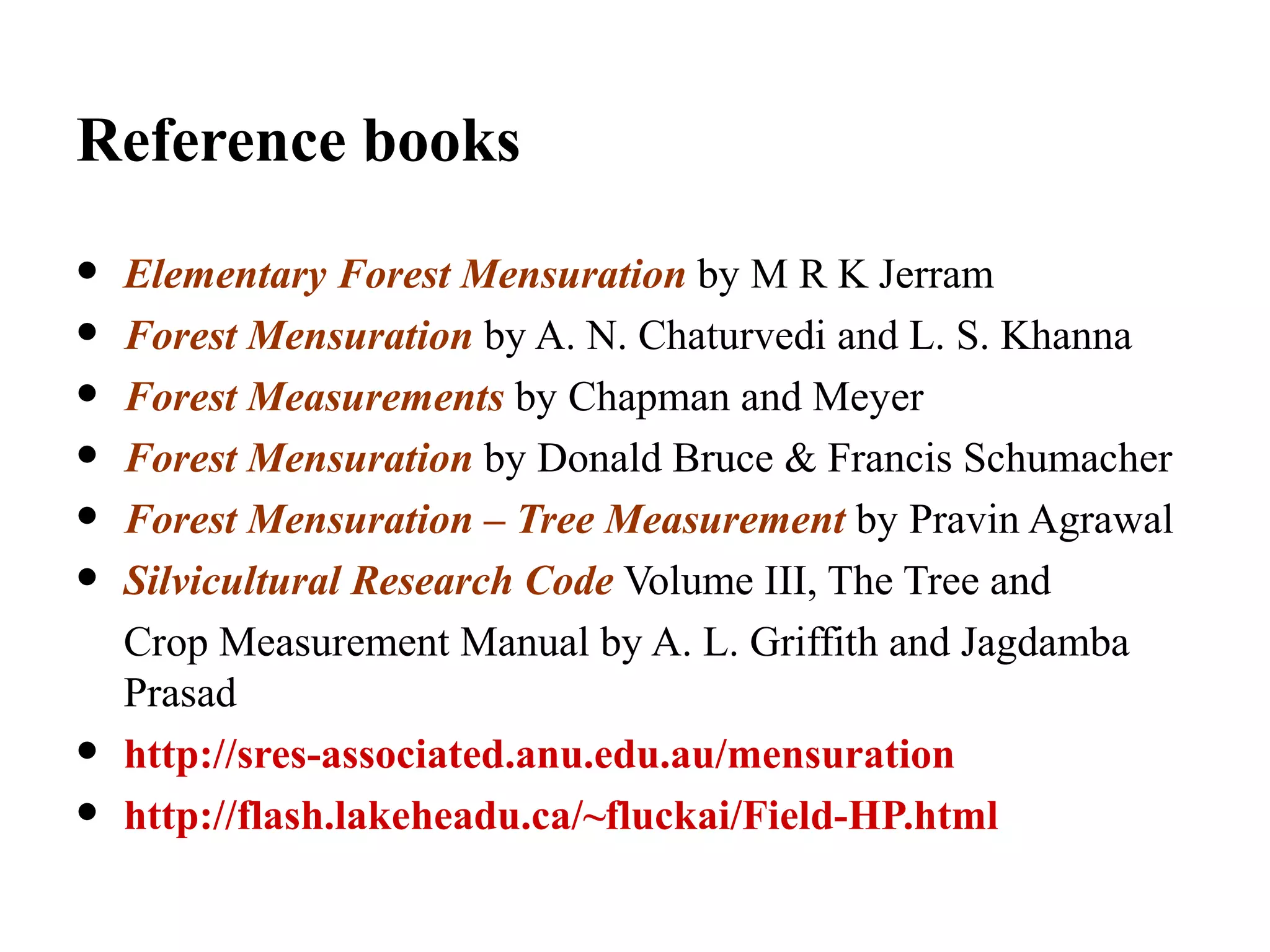 Forest mensuration slide 1 | PDF