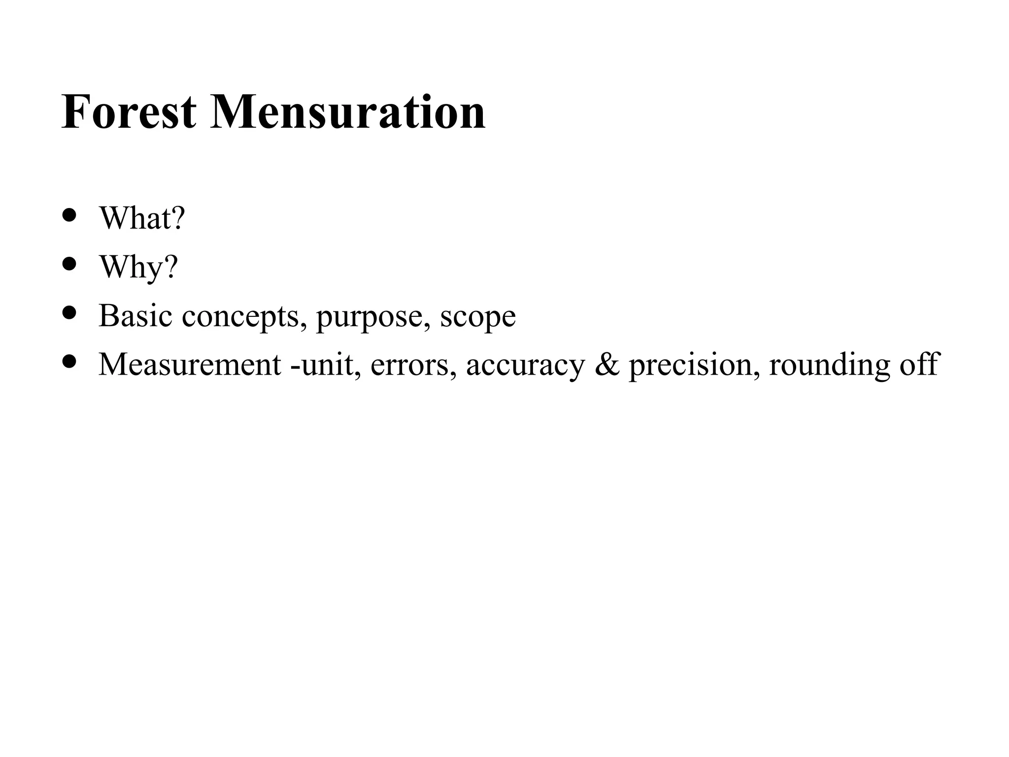 Forest mensuration slide 1 | PDF