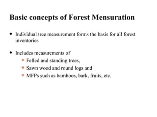 Forest mensuration slide 1 | PDF