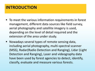 Forest monitoring through remote sensing | PPTX