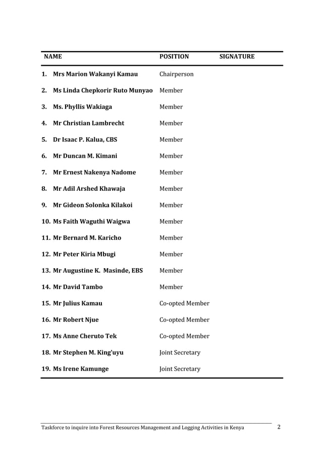 Forest Taskforce report | PDF