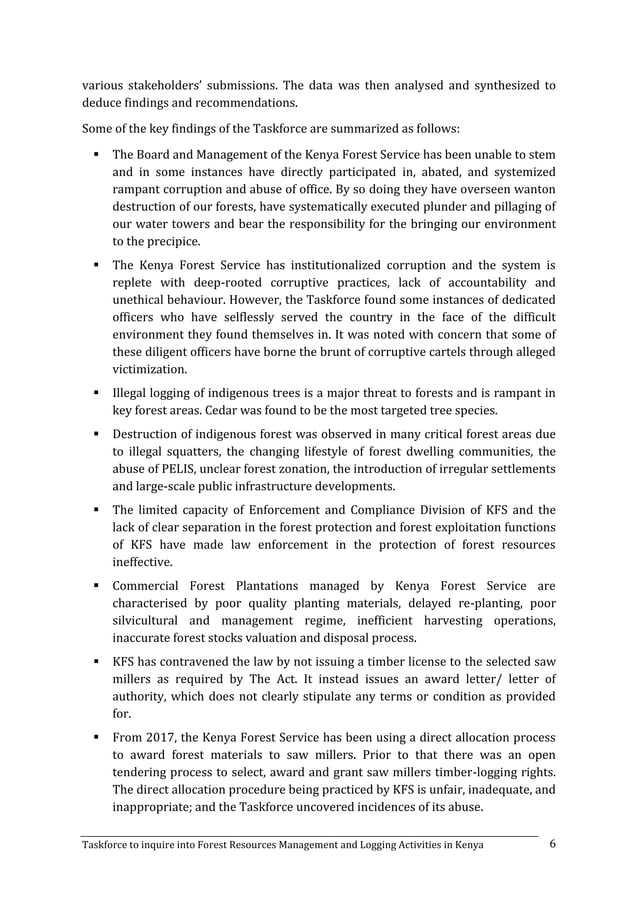 Forest Taskforce report | PDF