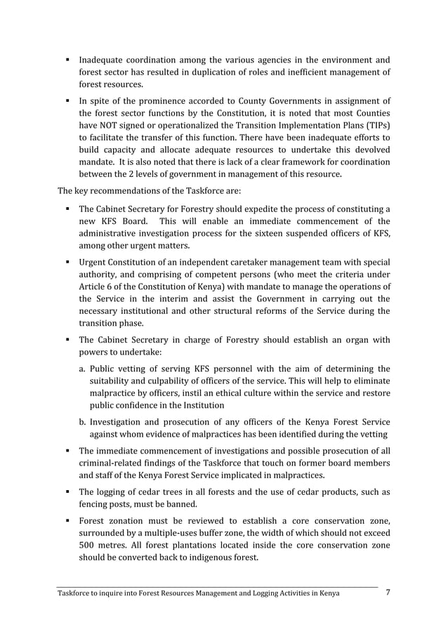 Forest Taskforce report | PDF
