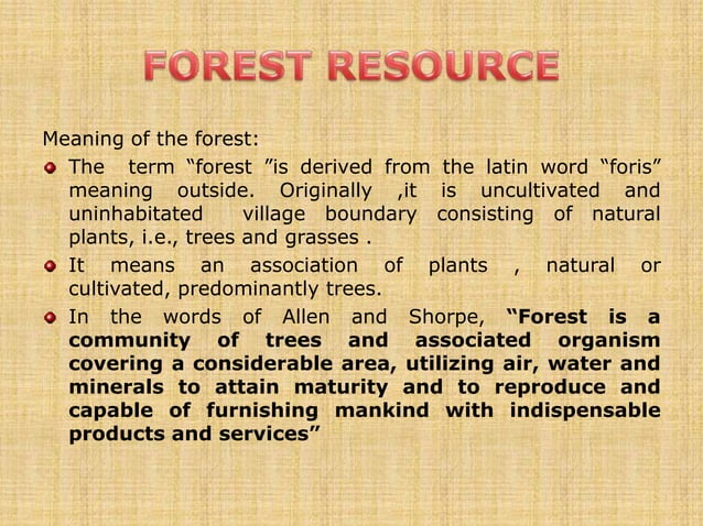 Forest resource | PPTX