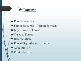 Forest resources for environmental studies | PPTX