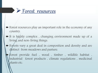 Forest resources for environmental studies | PPTX