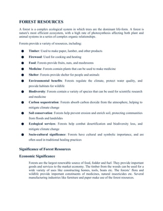 FOREST AND MINERAL Resources natural resources | DOCX