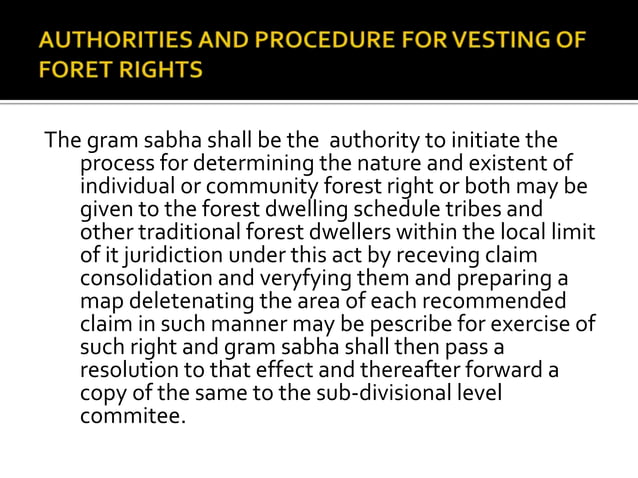 Forest right act src ppt | PPTX | Land and Farms | Real Estate