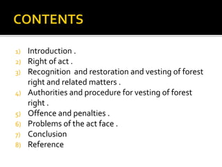 Forest right act src ppt | PPTX