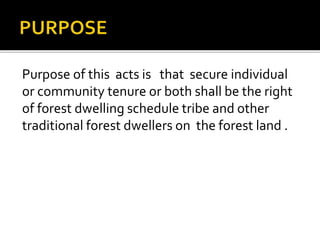 Forest right act src ppt | PPTX