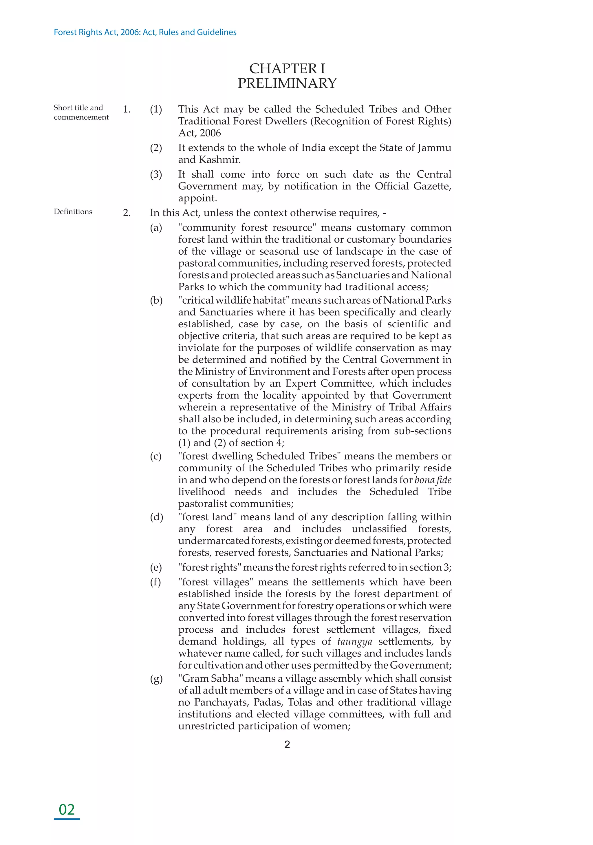 Forest rights act rules book | PDF