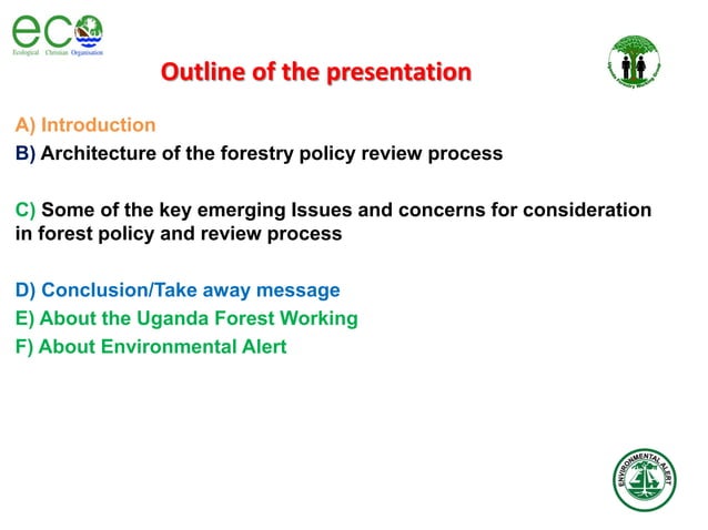 National Forestry Policy Review; key emerging issues for Reflection and ...