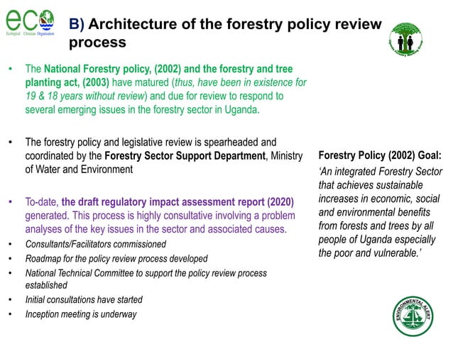 National Forestry Policy Review; key emerging issues for Reflection and ...