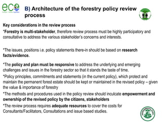 National Forestry Policy Review; key emerging issues for Reflection and ...