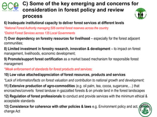 National Forestry Policy Review; key emerging issues for Reflection and ...