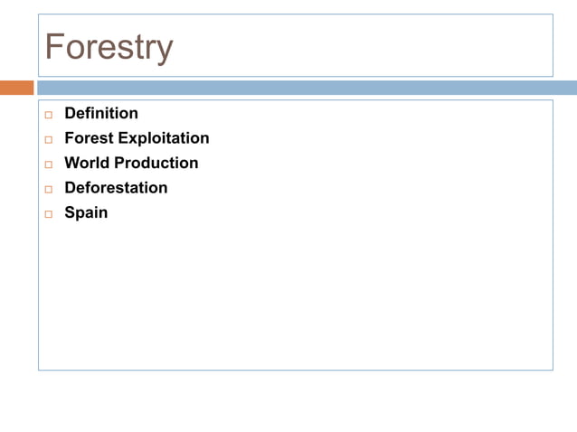 Primary Sector: Forestry and Fishing | PPT | Free Download