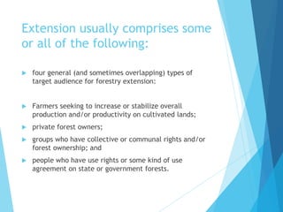 Forestry extension A Presentation By Mr Allah Dad Khan Former Director ...