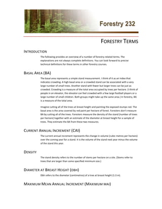 Forestry terms | DOCX | Woodworking | Arts and Crafts