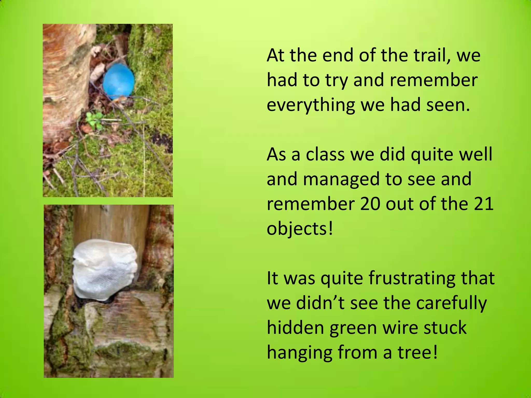 Forest school unnatural trail | PPT