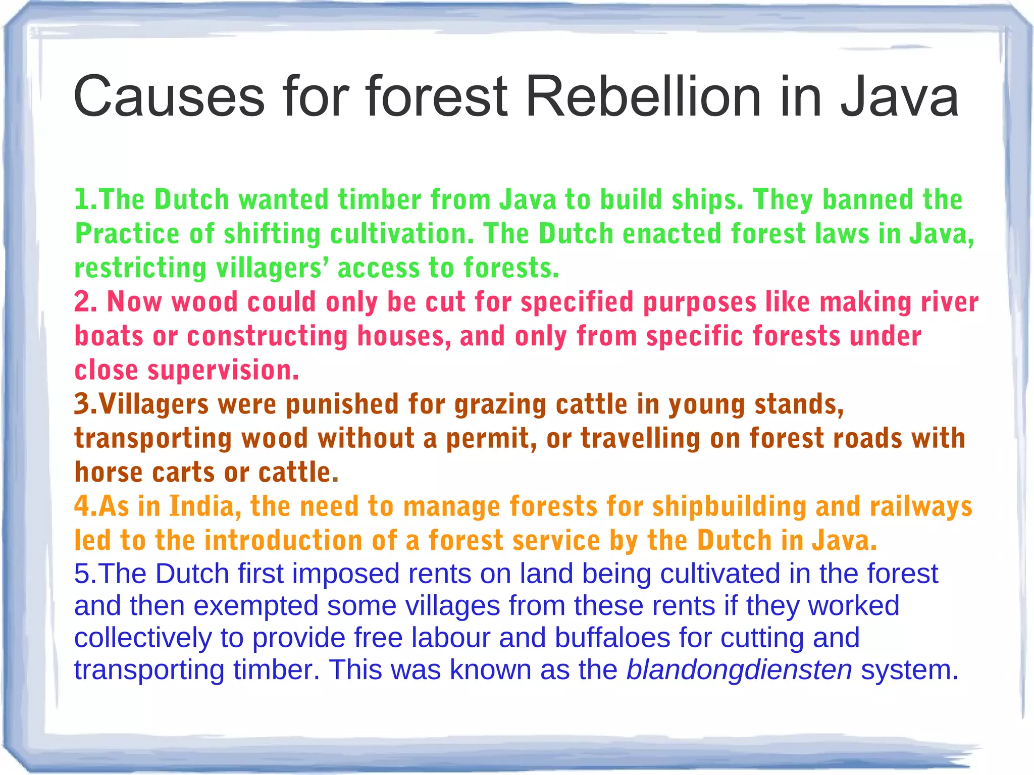 Forest society and colnialsm | ODP