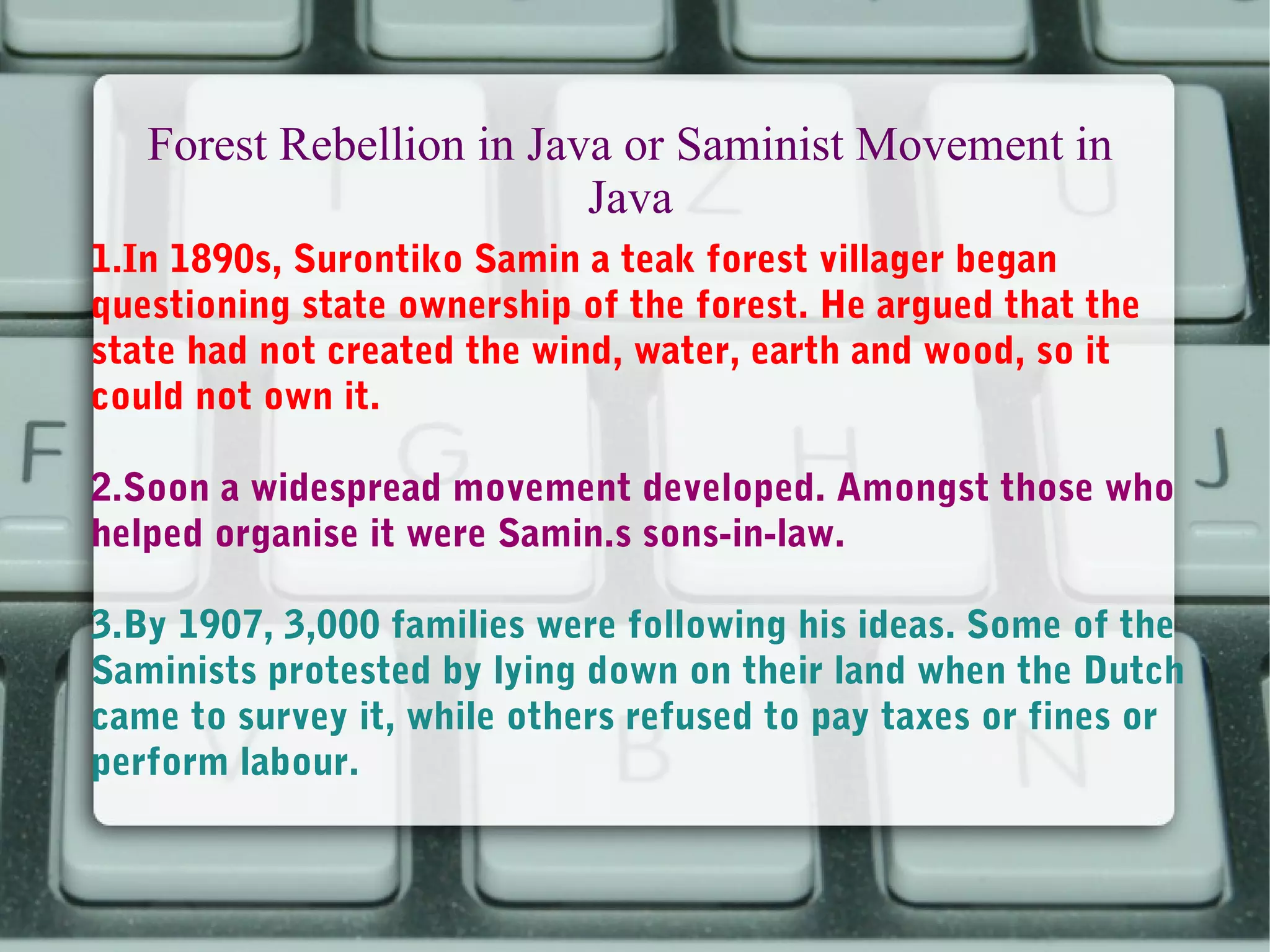 Forest society and colnialsm | ODP