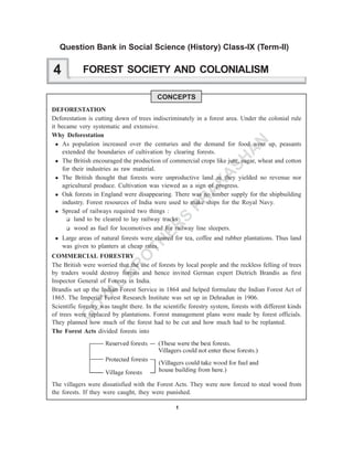 Forest society and colonialism of class 9 | PDF