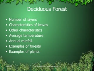 Sec1 - Forests Of The World Worksheet | PPT