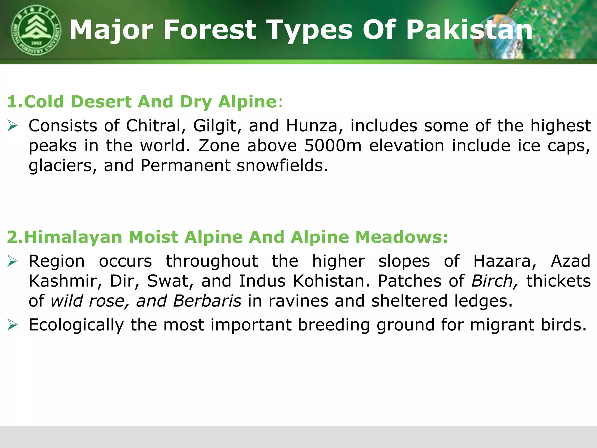 Forest types and their management in Pakistan | PPTX