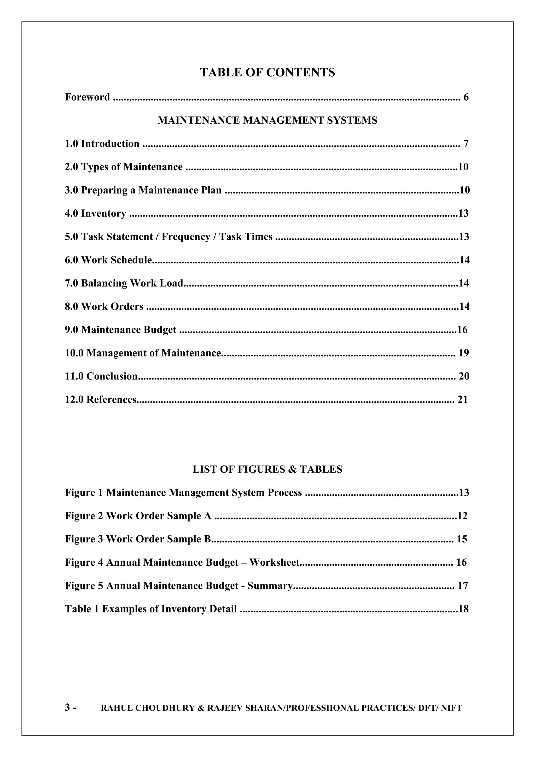 Maintenance management | PDF