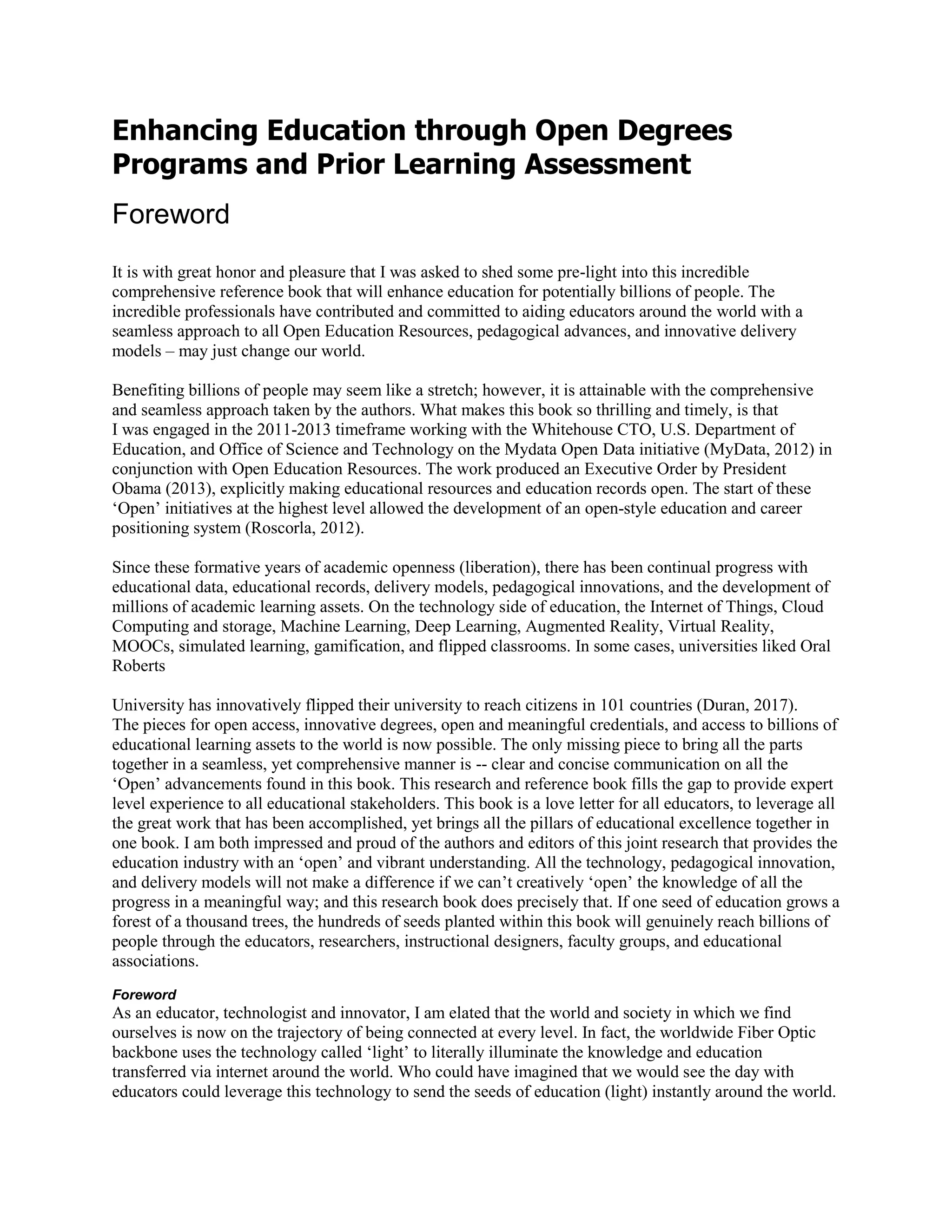 Foreword to Enhancing Education | PDF