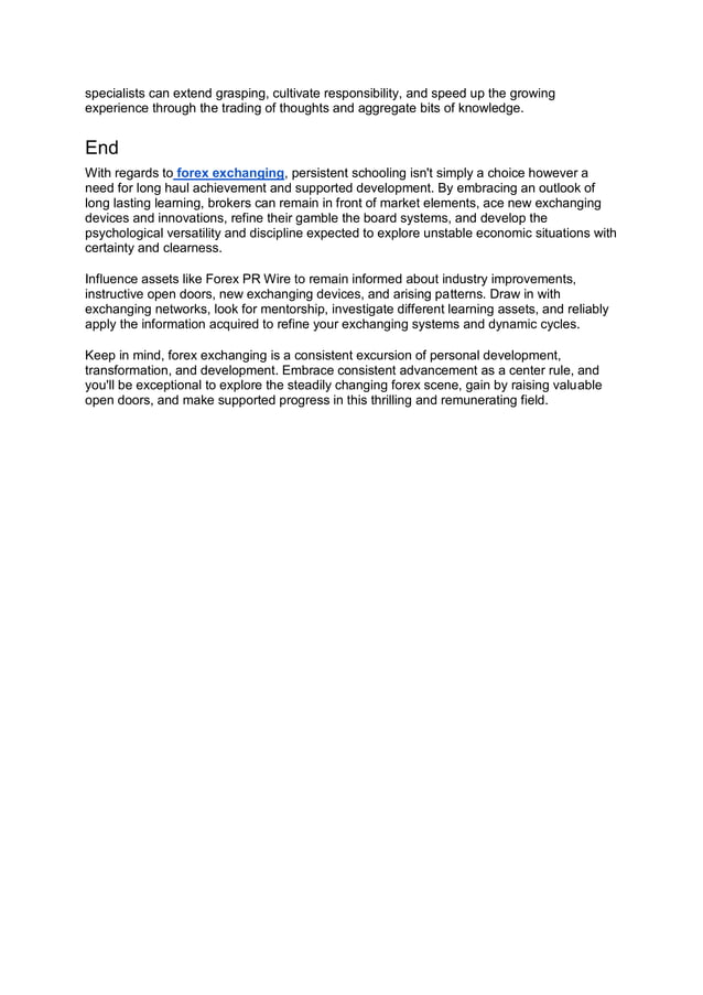 Forex Instruction: Persistent Learning for Progress | PDF