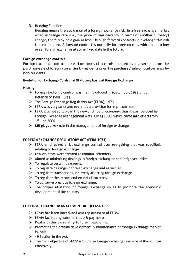 Forex management Study Note Calicut university | PDF