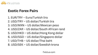 A concise overview of Forex trading, covering major, minor, and exotic ...