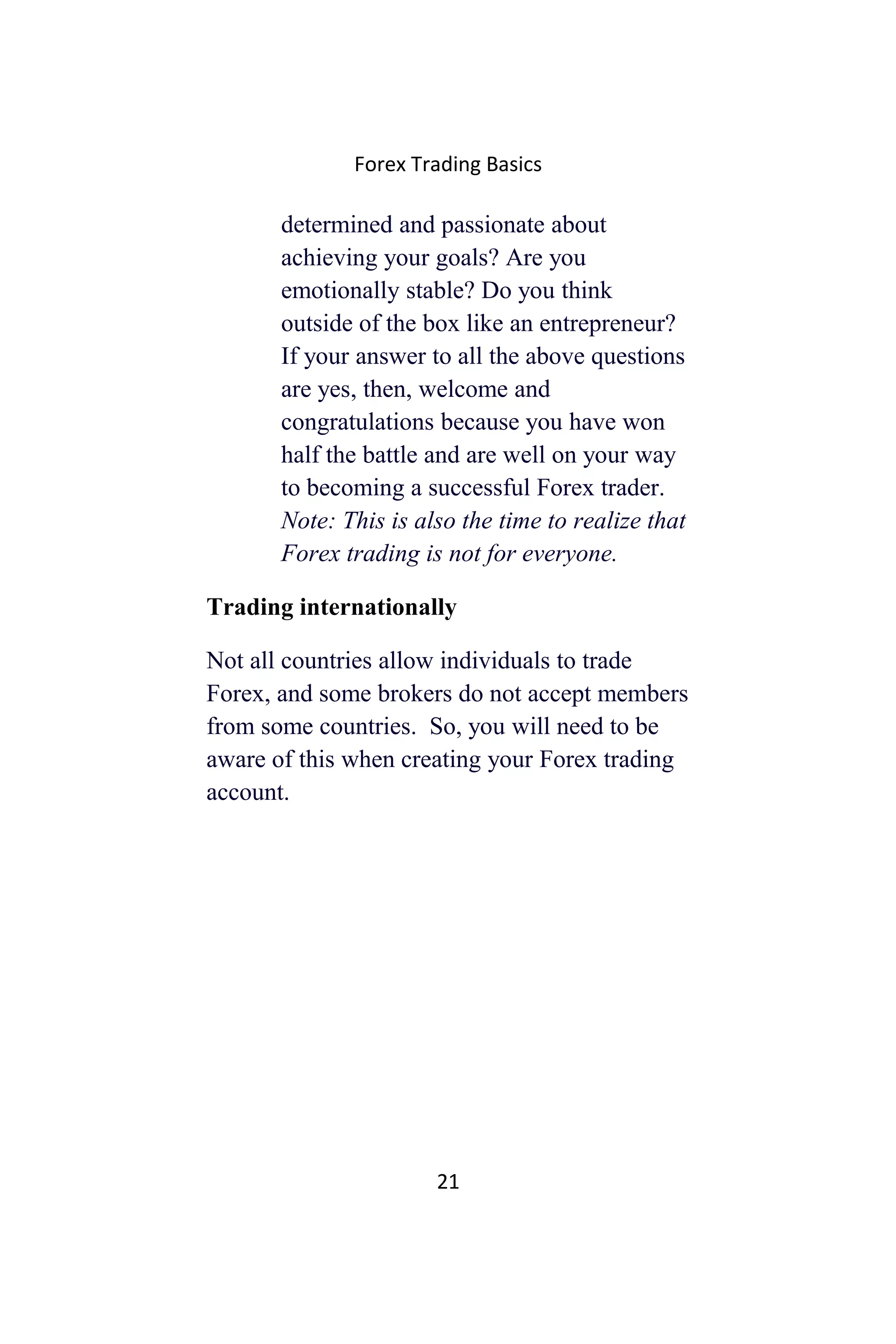 Forex Trading Basics | DOC