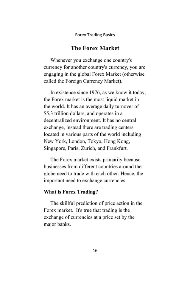 Forex Trading Basics | DOC