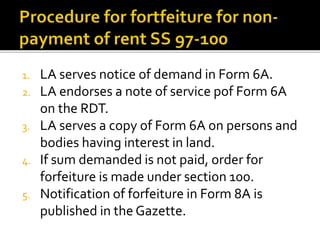 LAND LAW 1 Forfeiture 2014 | PPTX