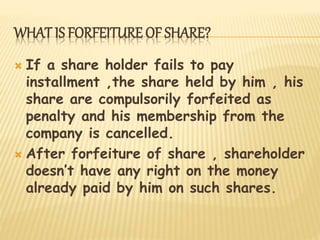 Forfeiture of share | PPTX