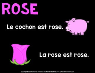 French Colors Introduction - Les Couleurs (with "marron") | PDF