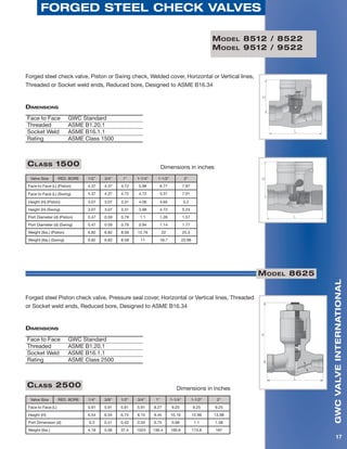 GWC Valve International Forged Steel Gate, Globe, and Check | PDF