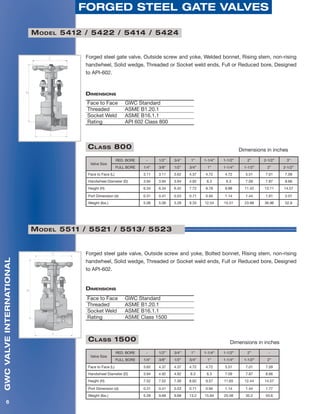 GWC Valve International Forged Steel Gate, Globe, and Check | PDF